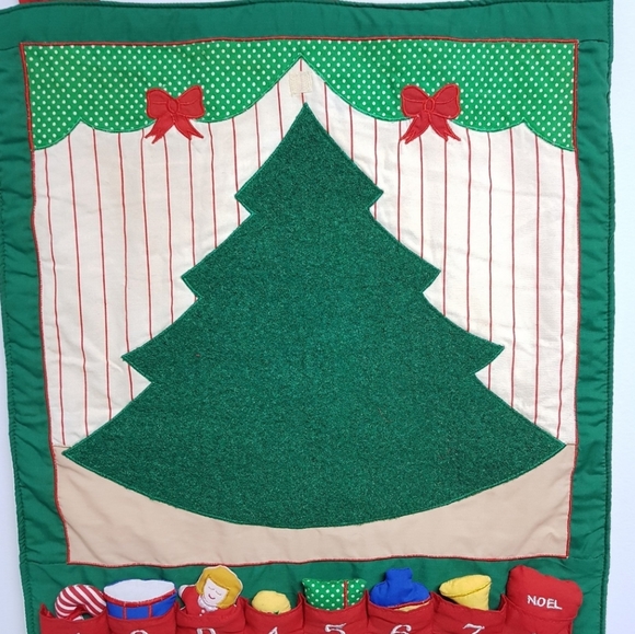 Wall Decor | Kubla Crafts Soft Sculpture 1989 Christmas Tree Advent ...